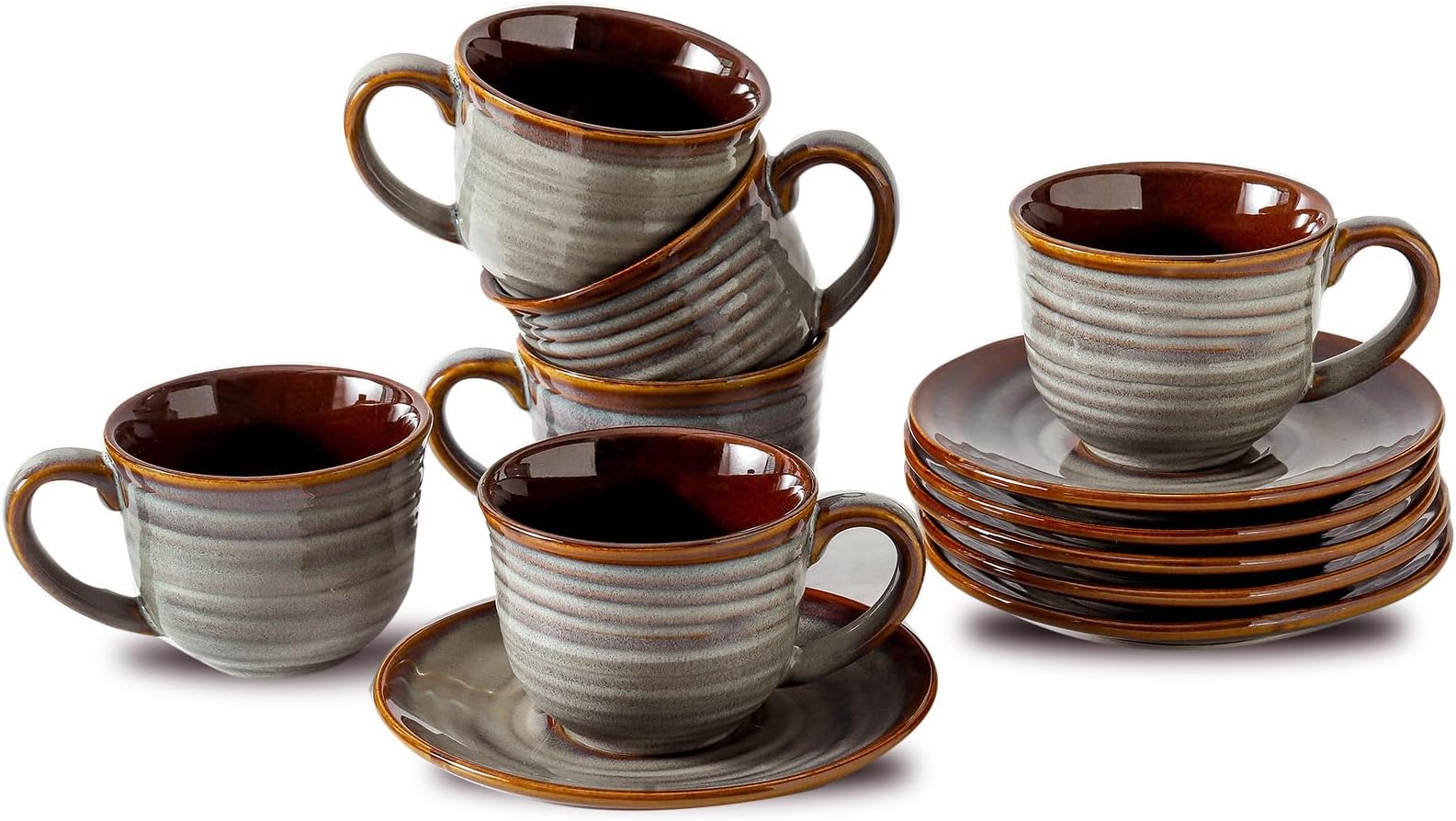 Amazon.com | PACIFICA 4 oz Marble Ceramic Espresso Cups - Set of 4 ...