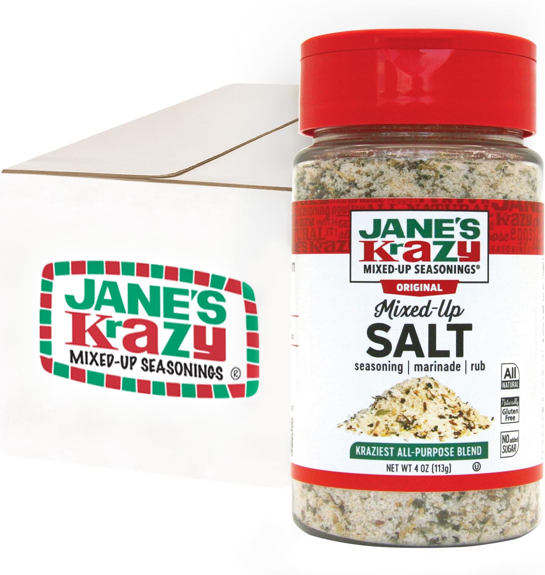 Amazon.com : Jane's Krazy Seasonings Mixed Up Salt Canister, 9.5 Ounce ...