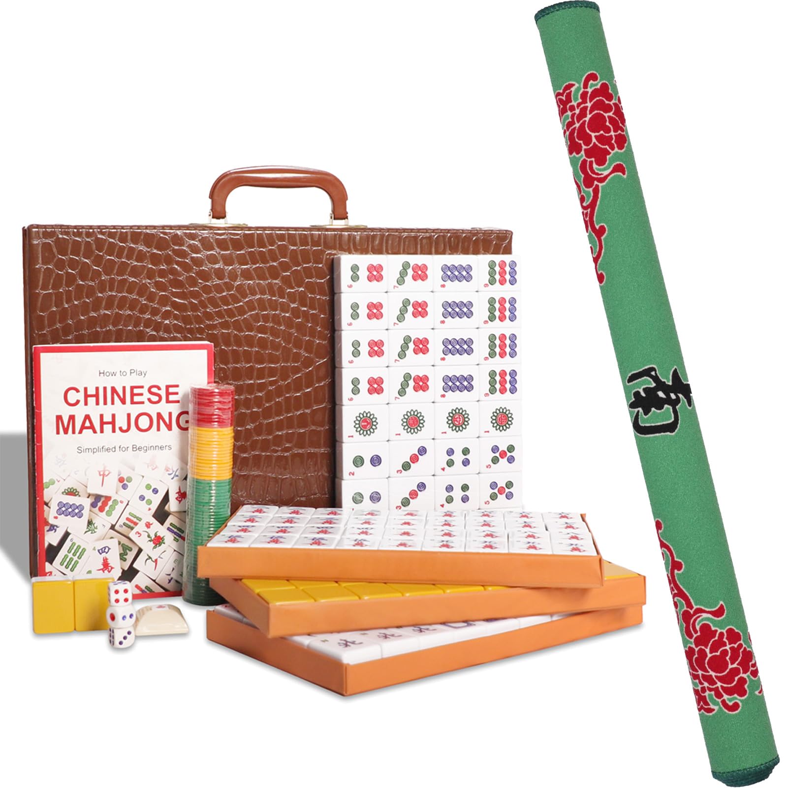 Amazon.com: Chinese Mahjong Set, with X-Large 144 Numbered Melamine ...