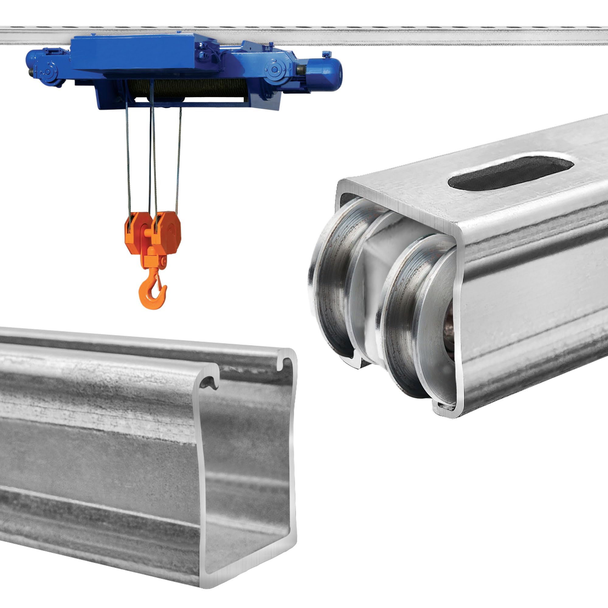 Snapklik.com : 4.6 Feet Length Strut Channel Trolley Track,1-5/8" 12 ...