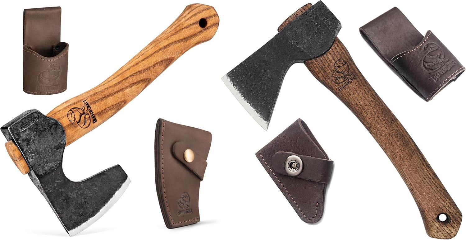 Amazon.com : BeaverCraft AX6 Bushcraft Axe AX1 Hand Forged Hatchet Axe ...