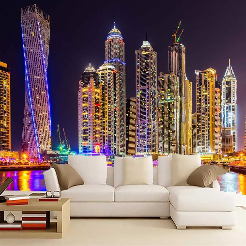 Amazon.com: KYEQEB City Night View Wall Mural Wallpaper for Bedroom ...