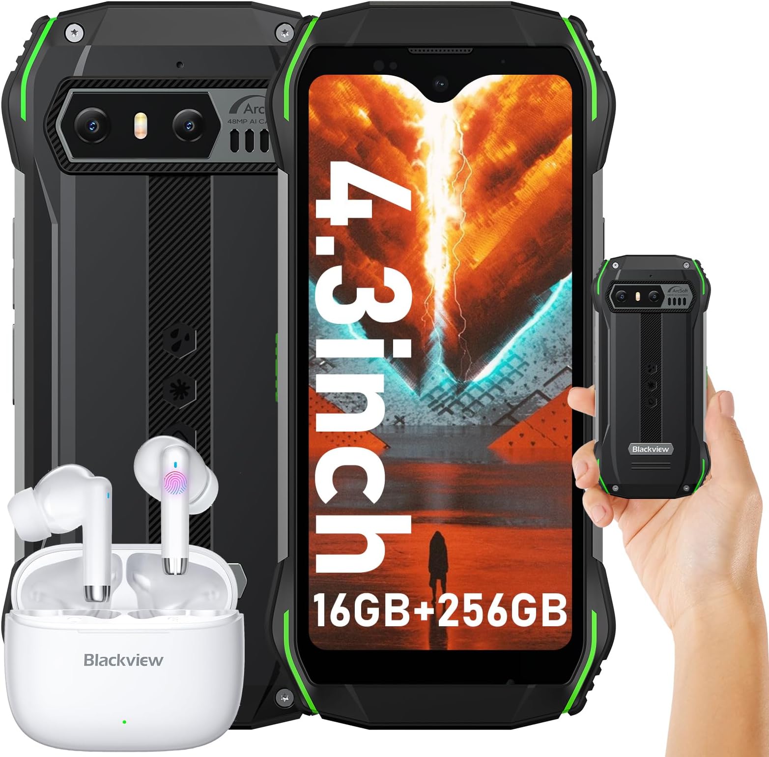 Amazon.com: Blackview N6000 Rugged Smartphone, 4.3-inch Small Rugged ...