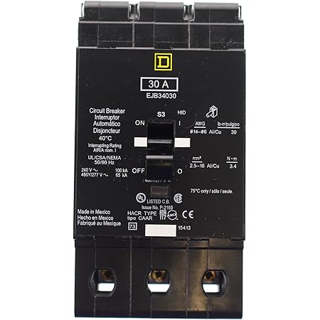 SCHNEIDER ELECTRIC EDB34030 Miniature Circuit Breaker 480Y/277-Volt 30 ...