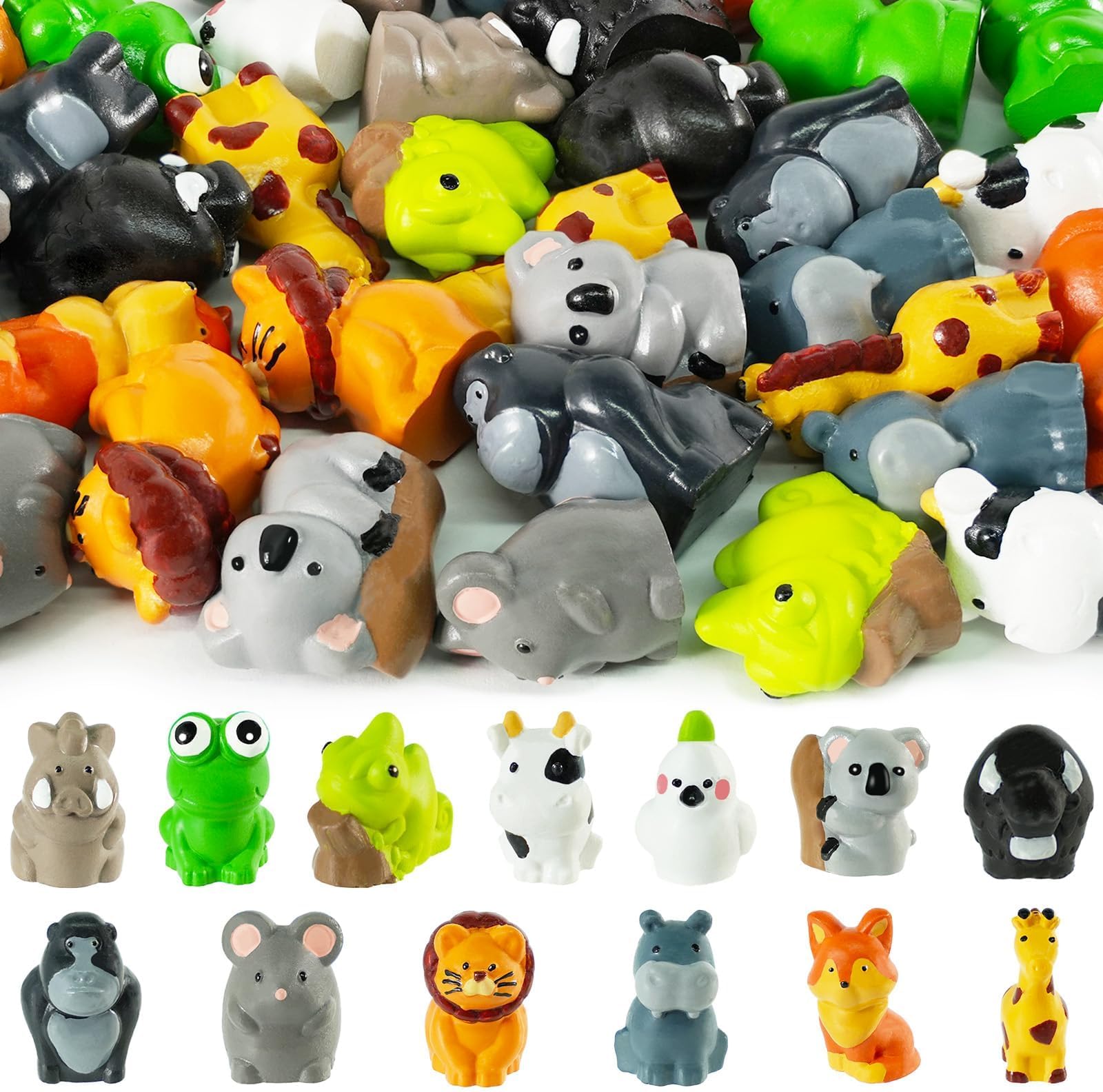 GW Box 39 Pcs Mini Resin Animals Cute Tiny Resin Animals Figures to ...