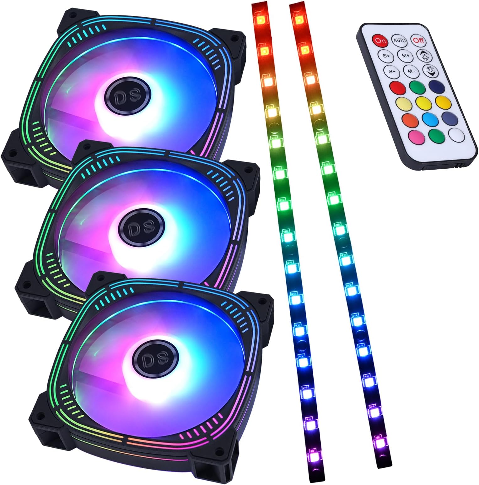 Amazon.com: 3 Pack RGB Case Fans, 120mm Ultra-Quiet RGB Chassis Cooling ...