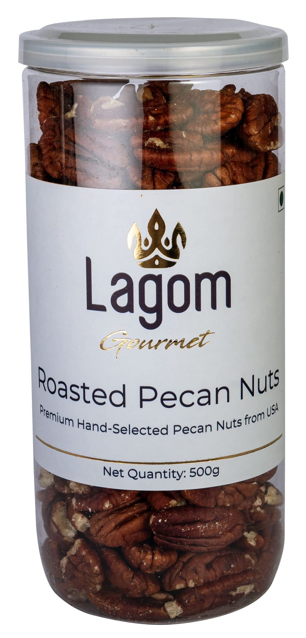 Lagom Gourmet Roasted Pecan Nuts 500g | No Salt | Dry Roasted | No Oil ...