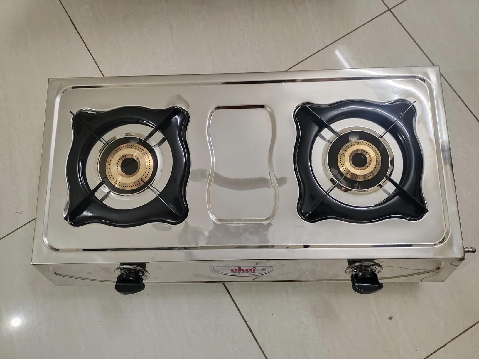 Akai 2 Burner Stainless Steel Gas Stove for Home Kitchen, Modern Design ...