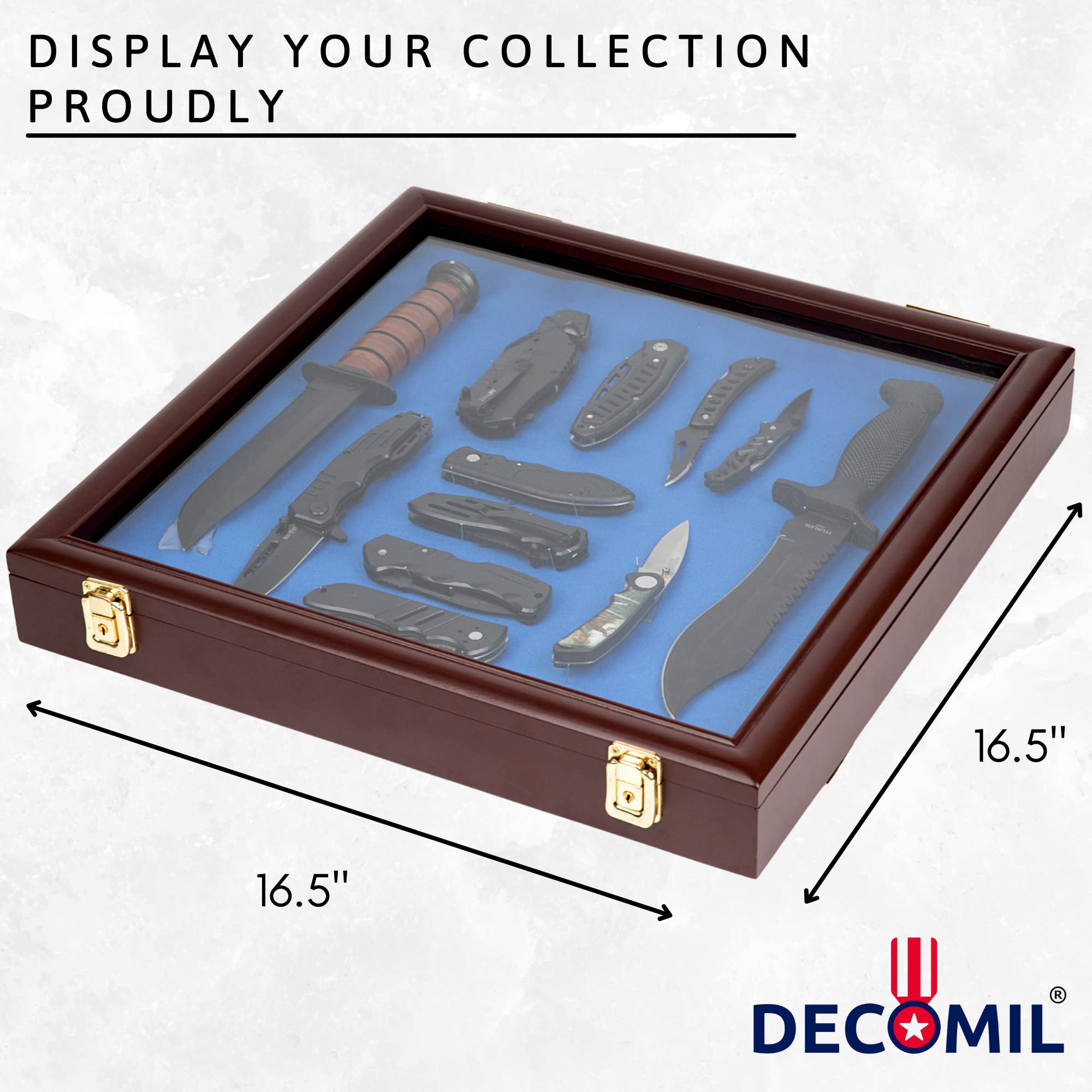 DECOMIL – Pocket Knife Display Case , Glass Collectible Display , Knife ...