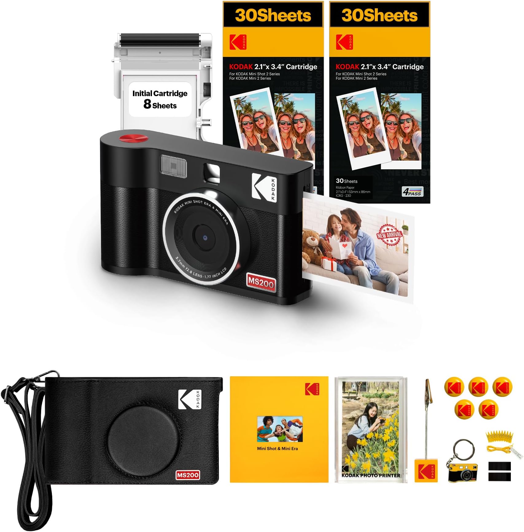 Amazon.com : KODAK Mini Shot 4 ERA 4PASS 2-in-1 Instant Camera and ...