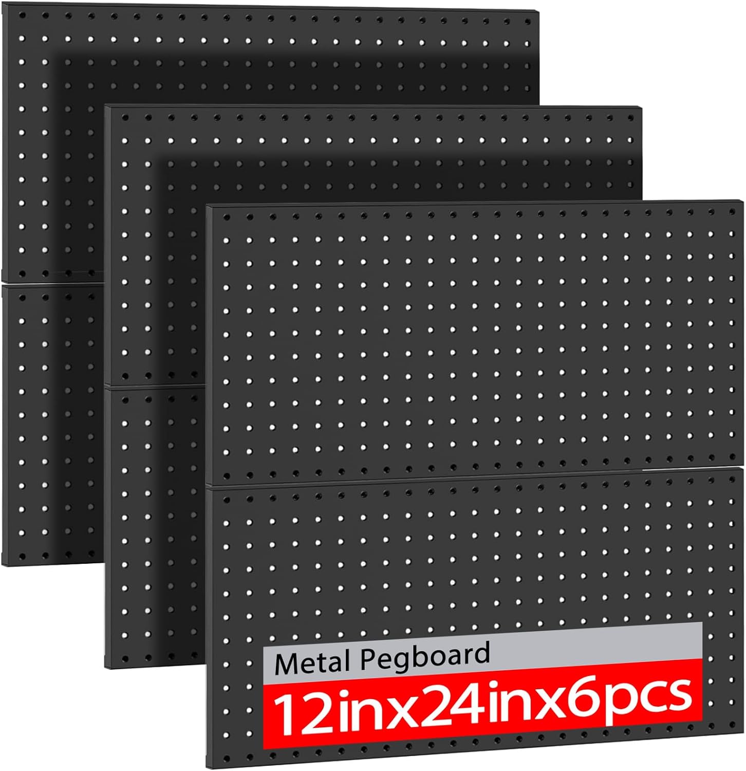 Amazon.com: 12"x 24"x 6 Pcs Metal Pegboard Wall Panels, Peg Boards ...