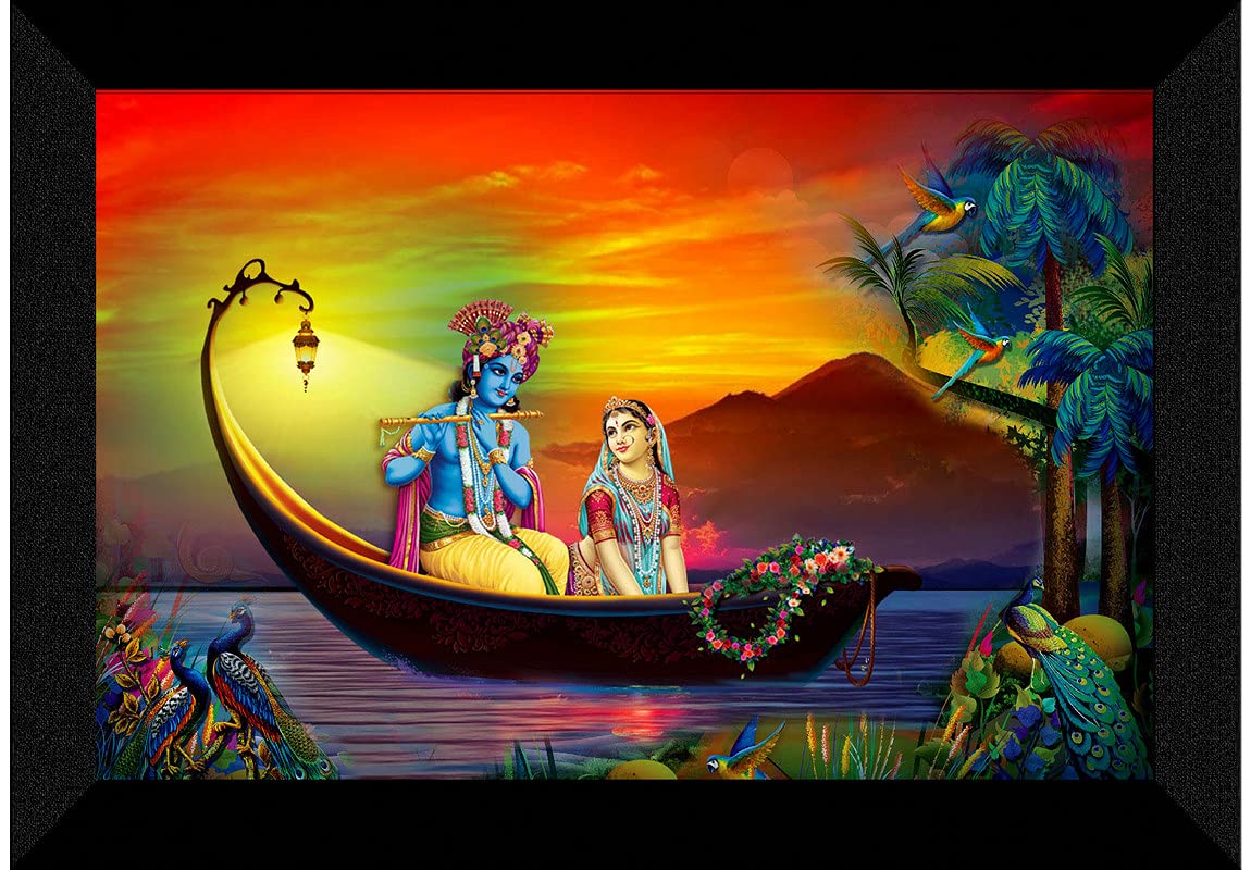 Radha Krishna On Boat