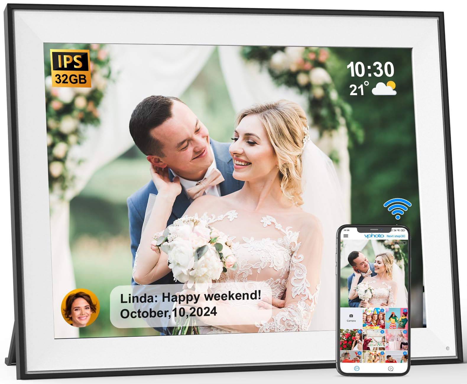 Amazon.com : Large Digital Picture Frame 17-inch Electronic Picture ...