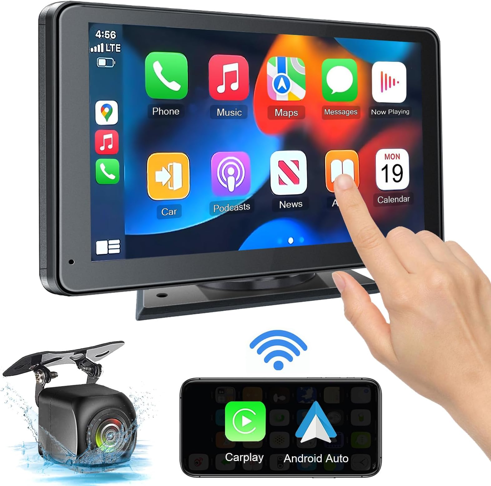Amazon.com: Portable Wireless with Apple CarPlay and Android Auto ...
