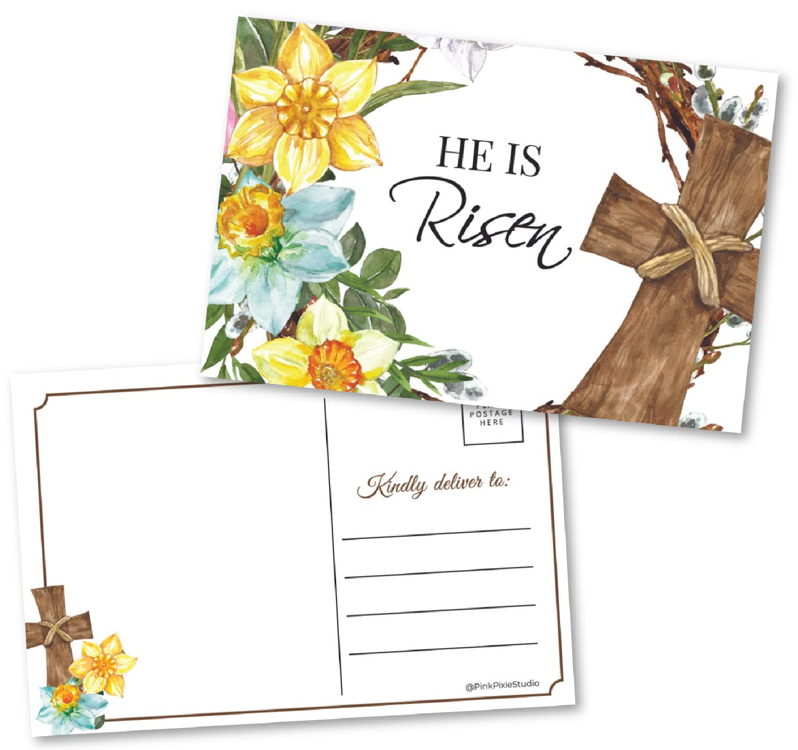 Amazon.com : 50 Pack Easter Christian Postcards He Is Risen 4 x 6 ...