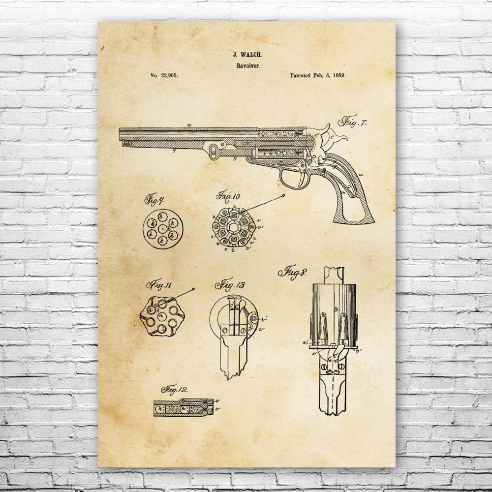 Amazon.com: Old West Revolver Poster Print, Western Decor, Gun ...