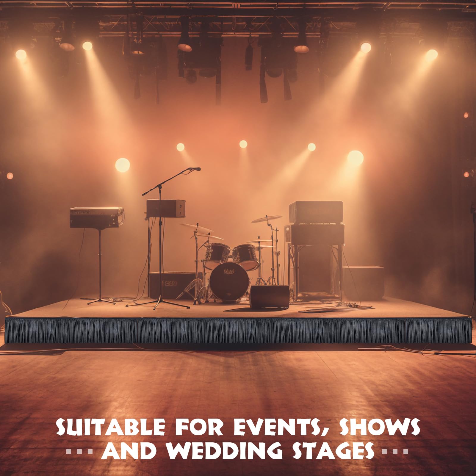 Snapklik.com : Willinglong Portable Stage Skirting Cloth - Shirred ...