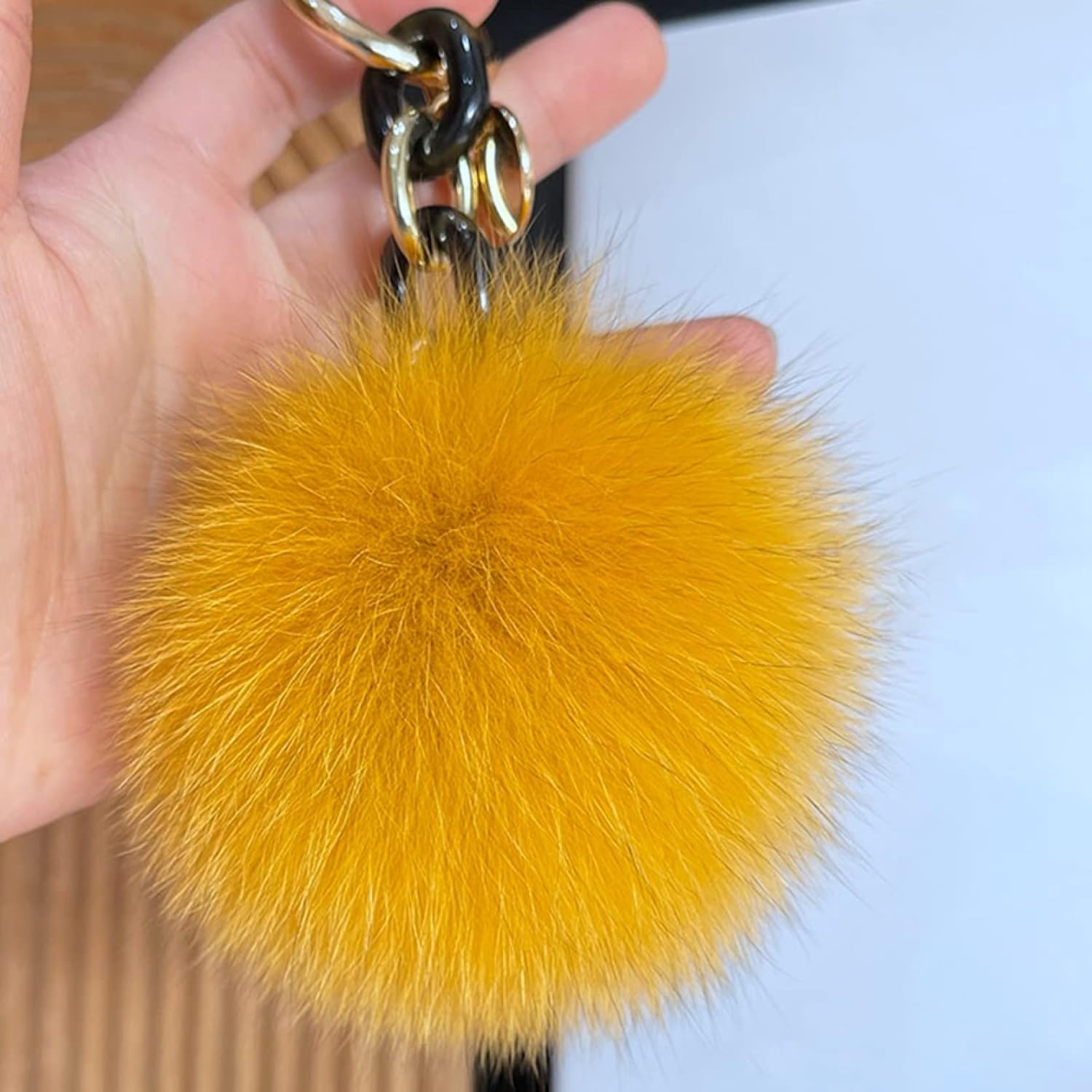 Amazon.com: Pom Poms Keychain Large Bulk Fluffy Pom Pom Balls Key Ring ...