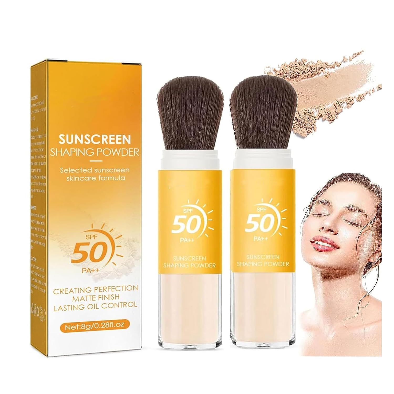 2 x Mineral Sun Protection Fixing Powder, Sun Protection Powder ...