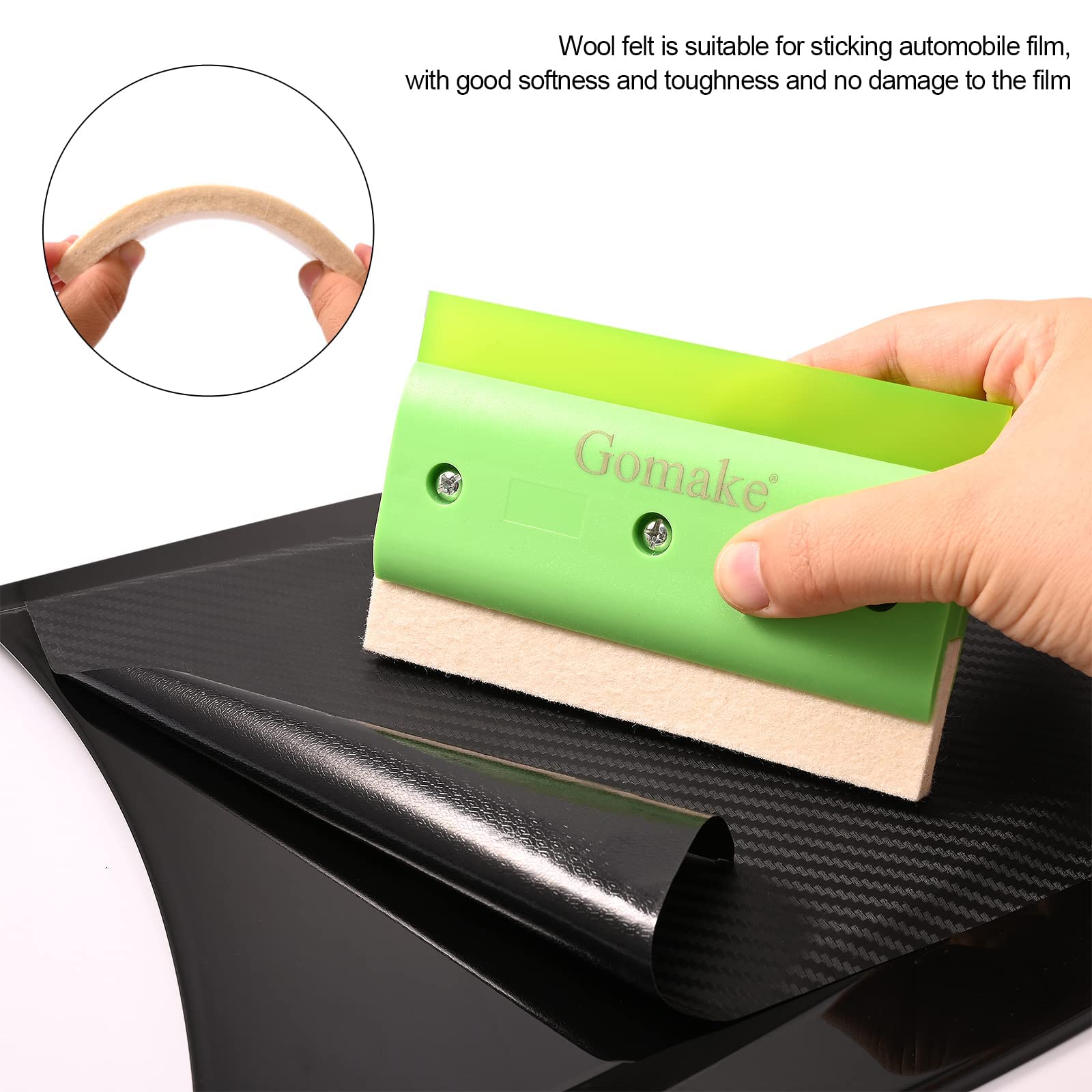 Snapklik.com : Gomake Small Window Squeegee Rubber Squeegee Wool ...