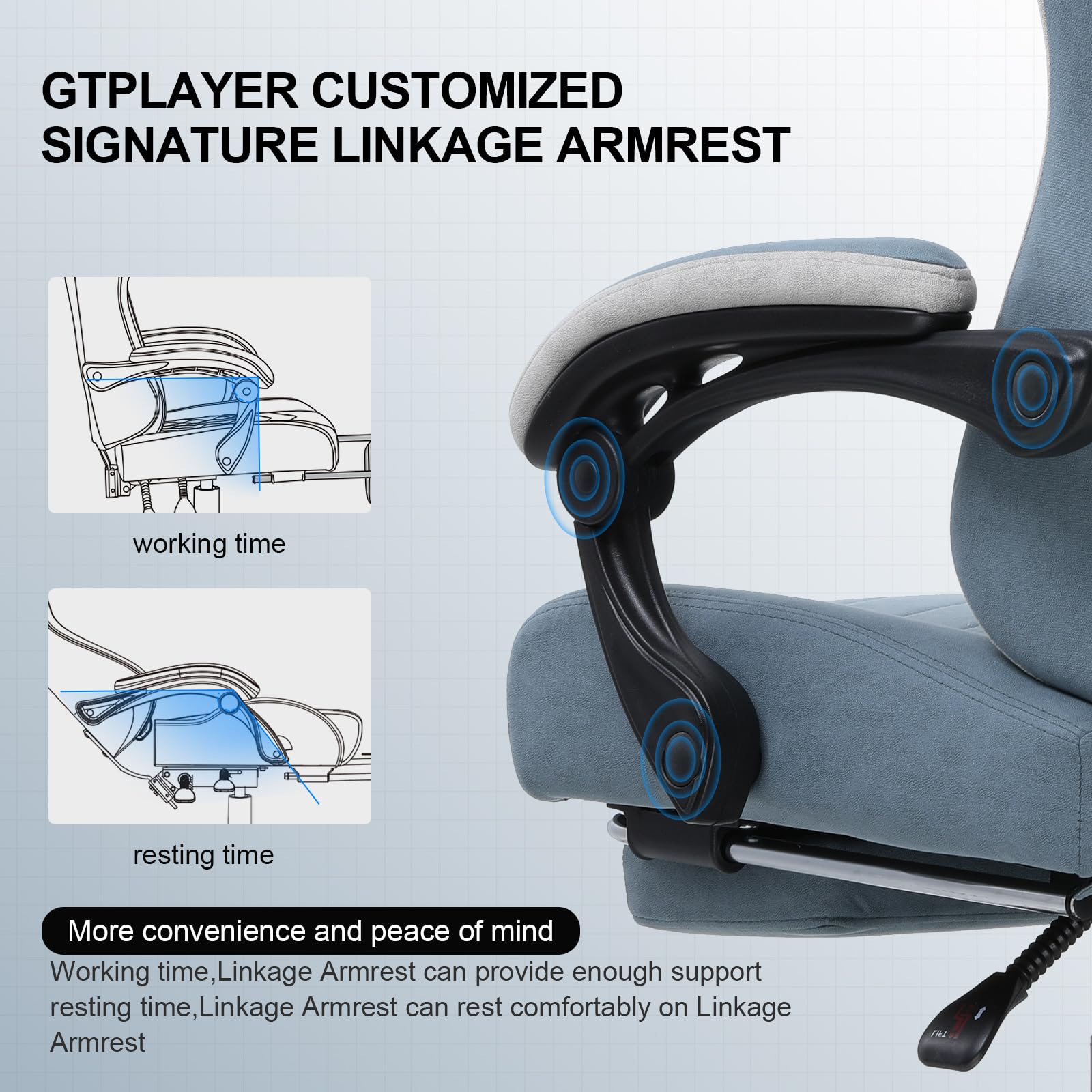 Snapklik.com : GTPLAYER Gaming Chair Breathable Fabric Office Chair