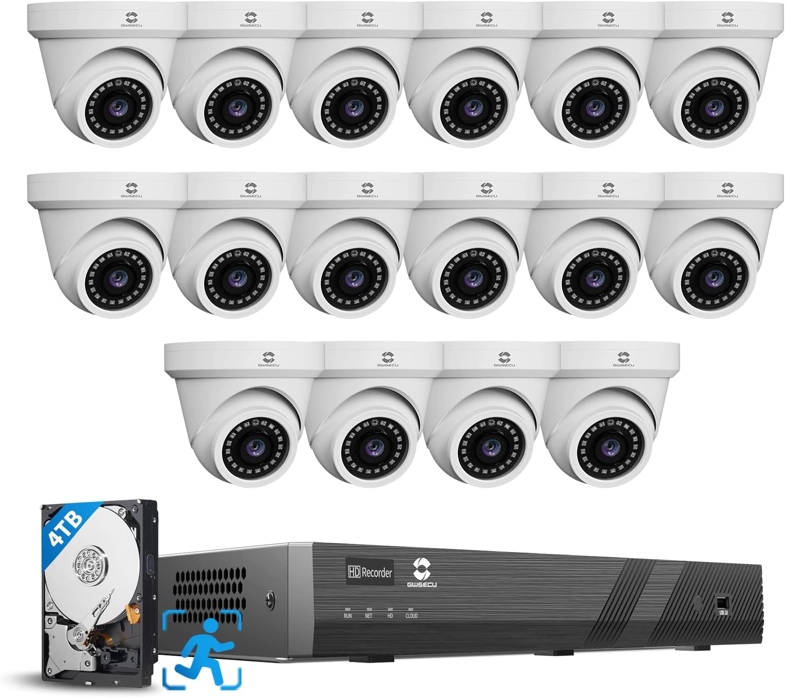 Amazon.com : GW Security 16 Channel NVR 4K 8MP PoE 2.8-12mm Varifocal ...