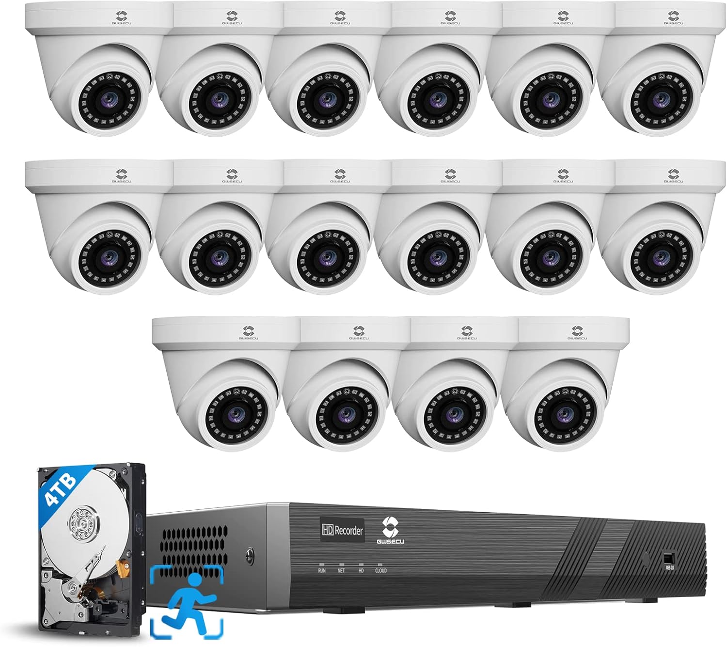 Amazon.com : GWSECU 4K 16 Channel PoE Home Security Camera System, 4K ...