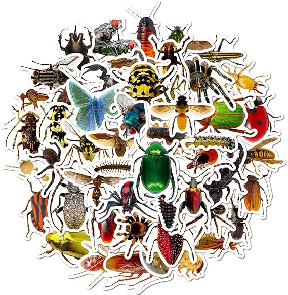 Amazon.com: Realistic Insect Vinyl Stickers, 50 PCS Waterproof Lifelike ...