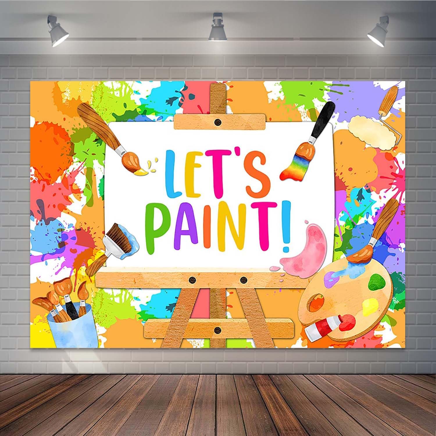 Amazon.com : Joliaco Let's Paint Backdrop for Kids Colorful Splatter ...