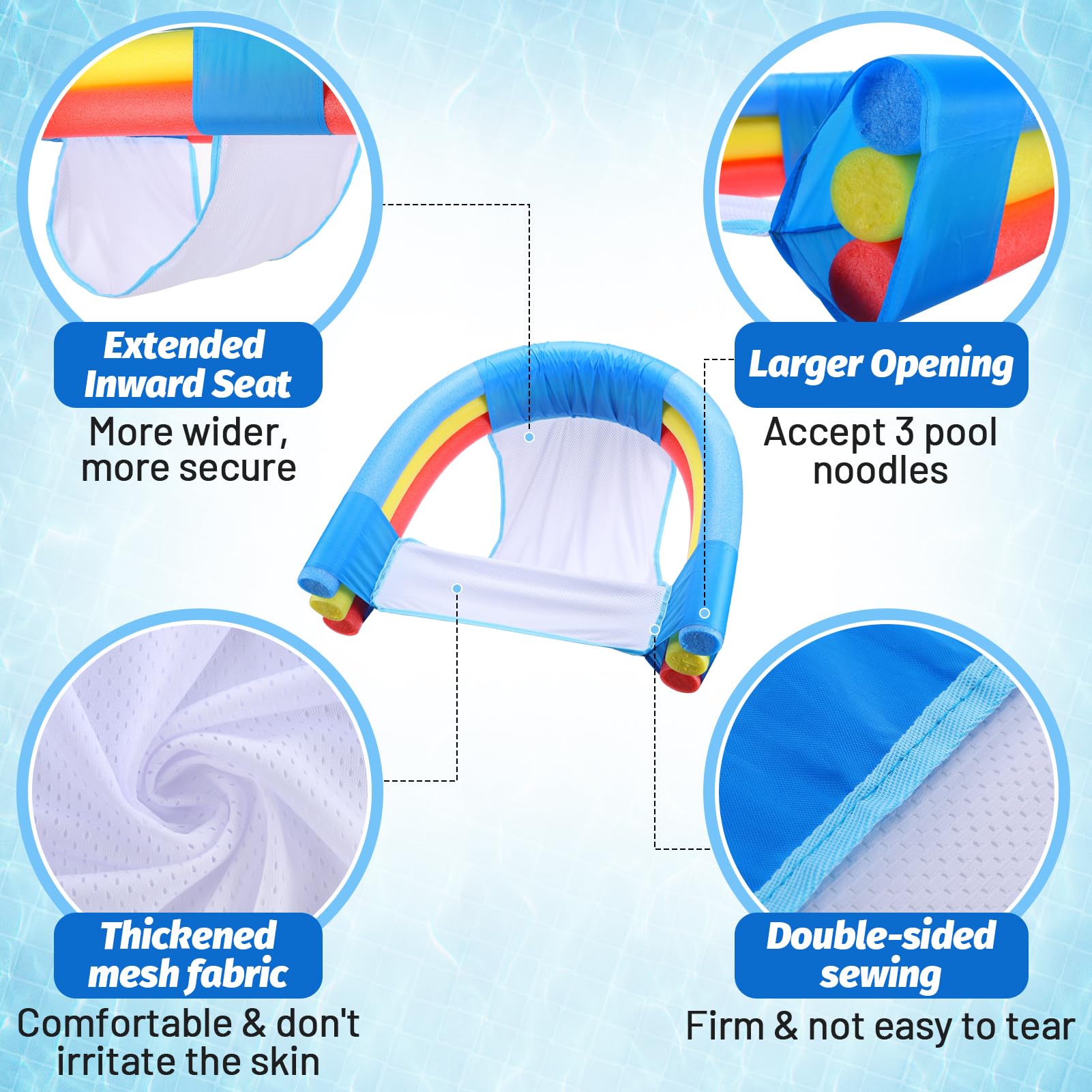 Snapklik.com : Oversized Pool Noodle Chair - 2Pack Extended Bottom For ...
