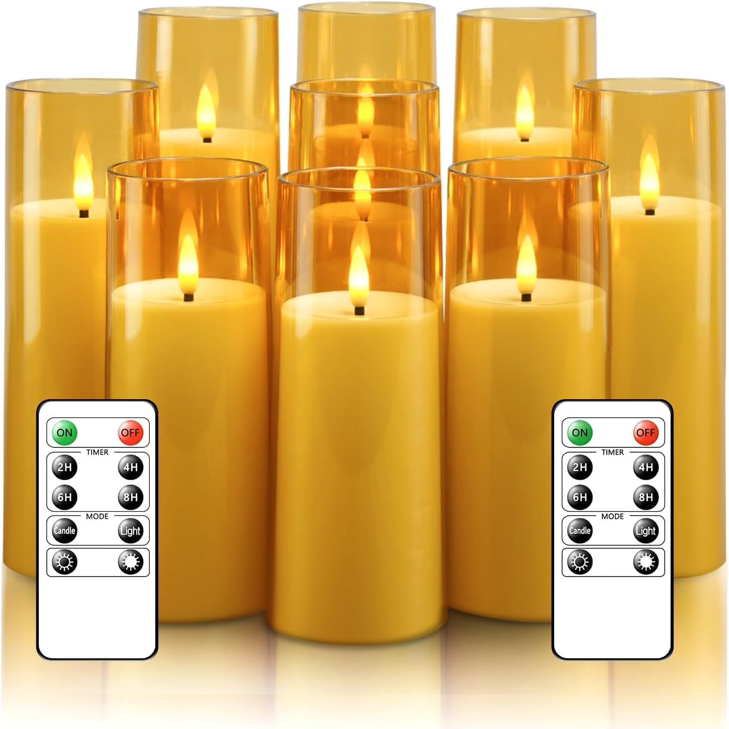MozkeTo19 Flickering Flameless Candles Battery Operated with Remote and ...