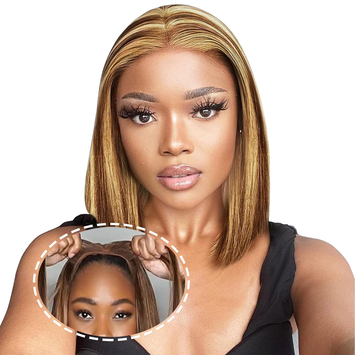 Amazon.com : cute fairy Wear and Go Glueless Ombre Bob Wigs Human Hair ...