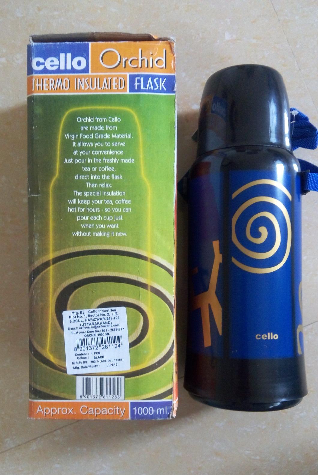 Buy Cello Orchid Belt Flask, 1 Litre, Black Online at Low Prices in ...