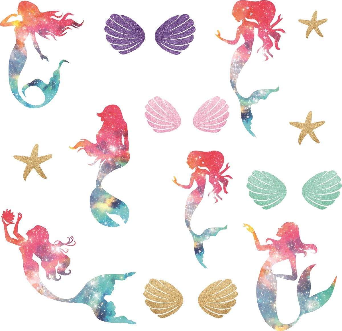 Amazon.com: Easu Mermaid Iron On Patch Mermaid Patch Seashells Bra ...
