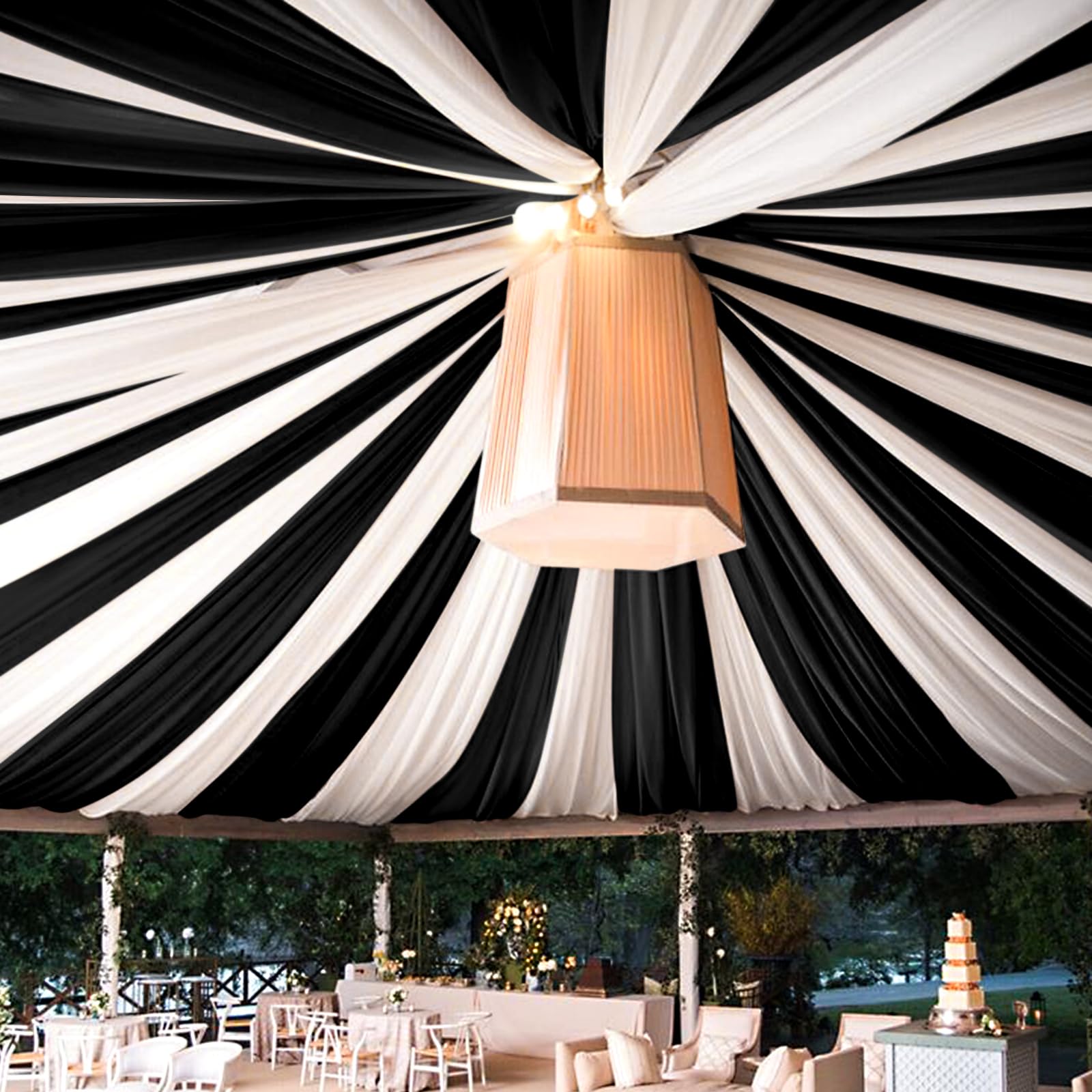 Amazon.com: 6 Panels Black Ceiling Drapes for Wedding Ceiling Drapes ...