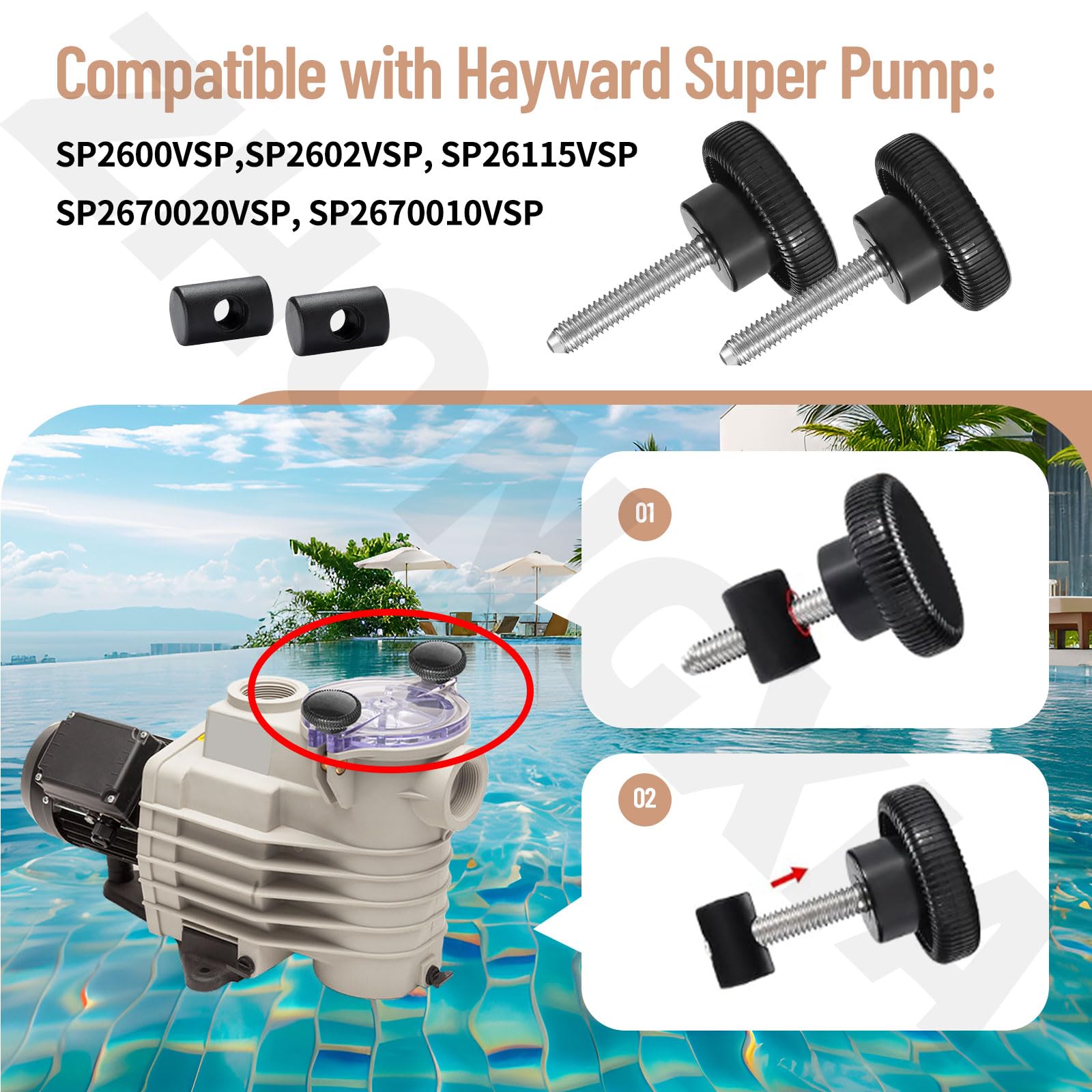 Easy Install Pump Lid Hardware Hayward Super Pump Swivel Nut Knob ...