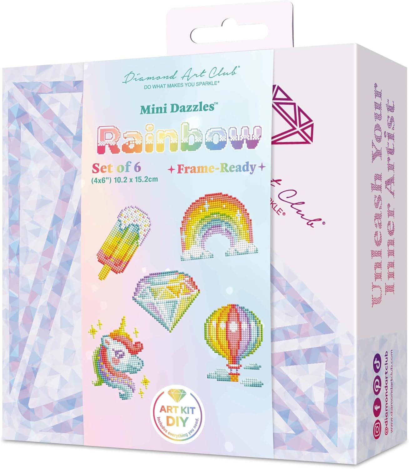 Amazon.com: DIAMOND ART CLUB Mini Dazzles - Rainbow, Fun DIY Diamond ...