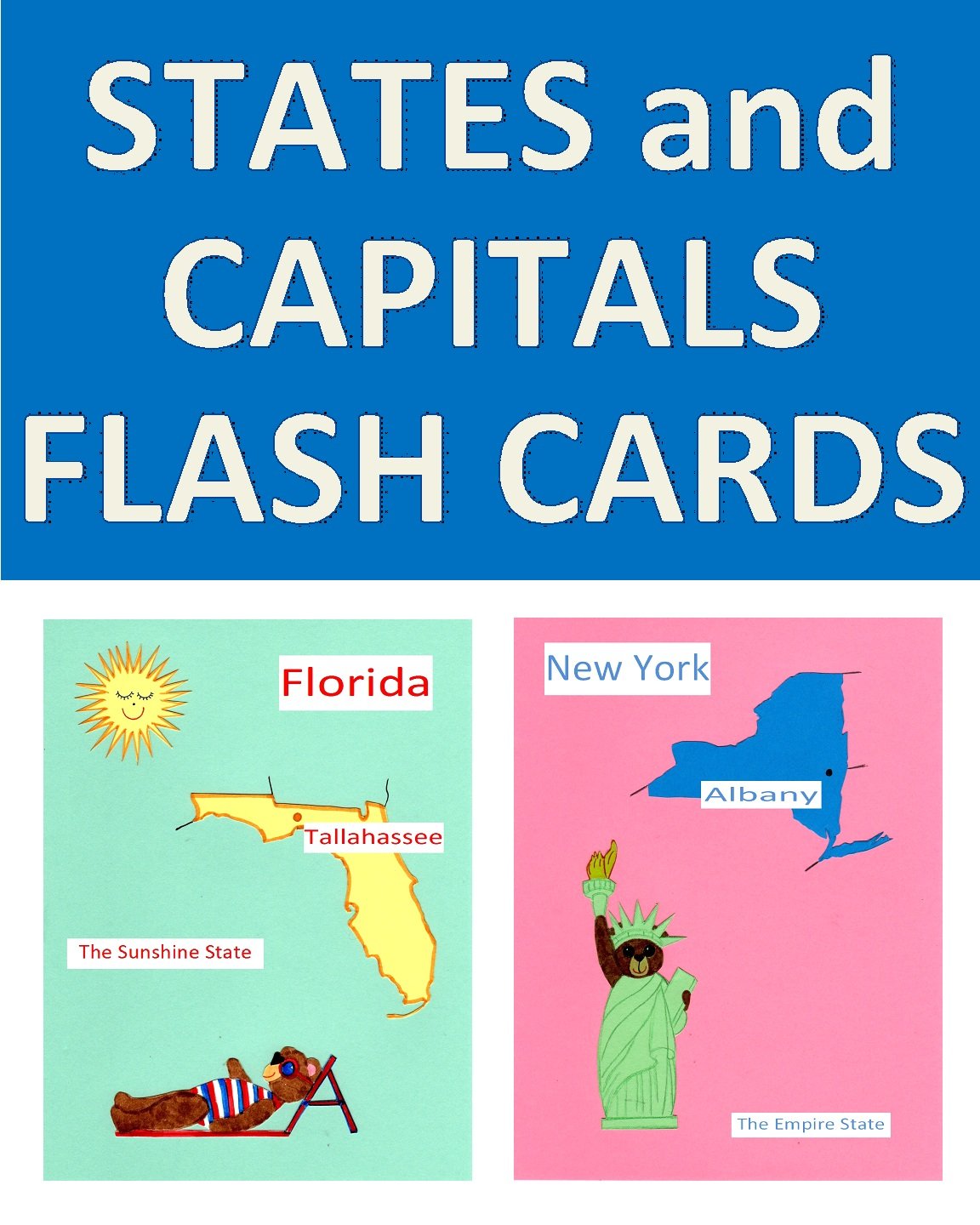 U.S. States and Capitals Flash Cards with Colorful Pictures of Each ...