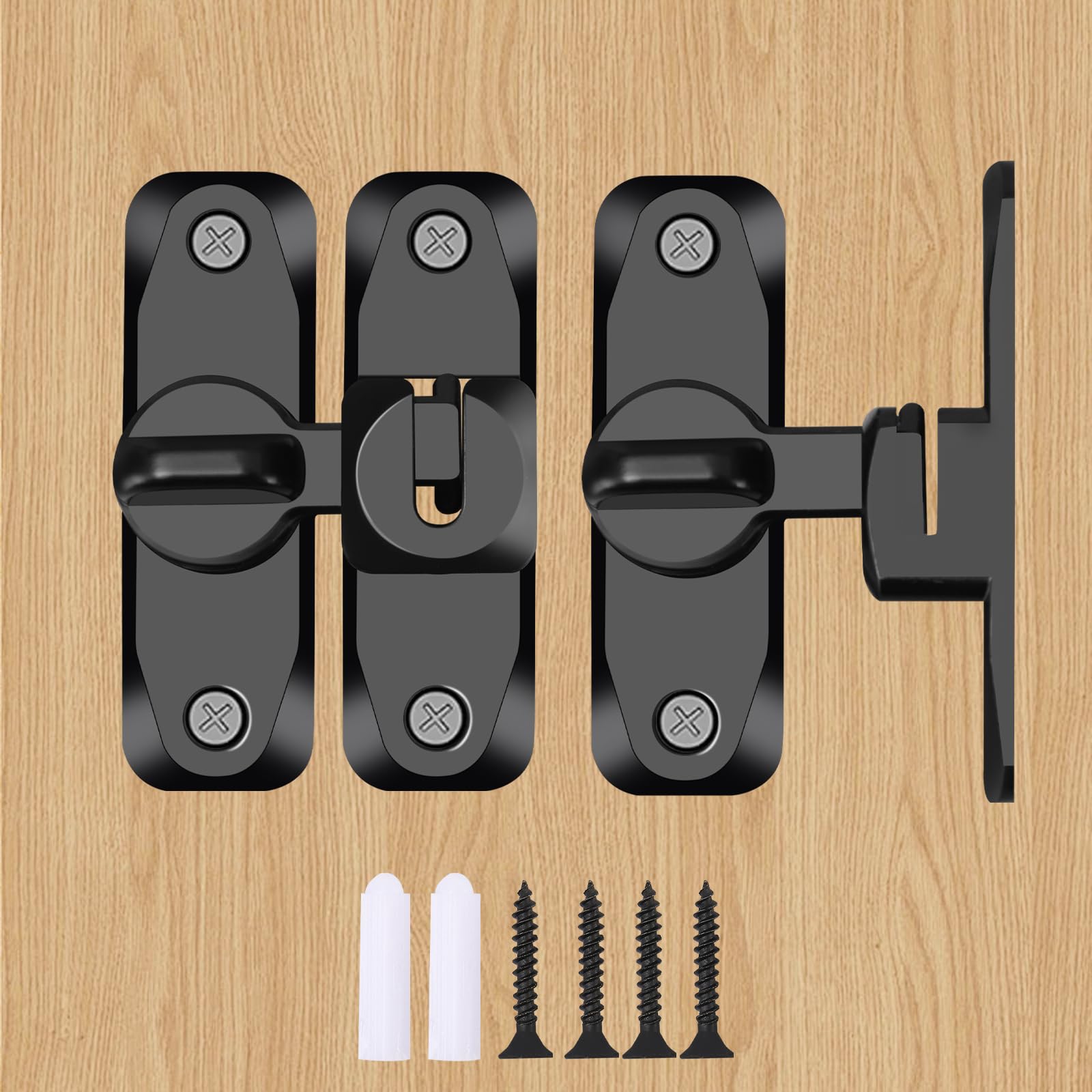 Snapklik.com : Door Latch Black Heavy Duty Bar Gate Latches Safety Door ...