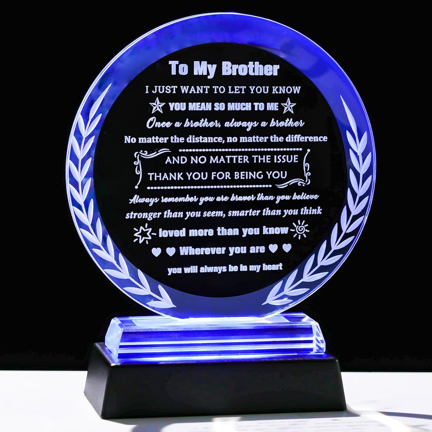 Amazon.com: YWHL Meaningful Gifts for Brother with Light Base, Birthday ...