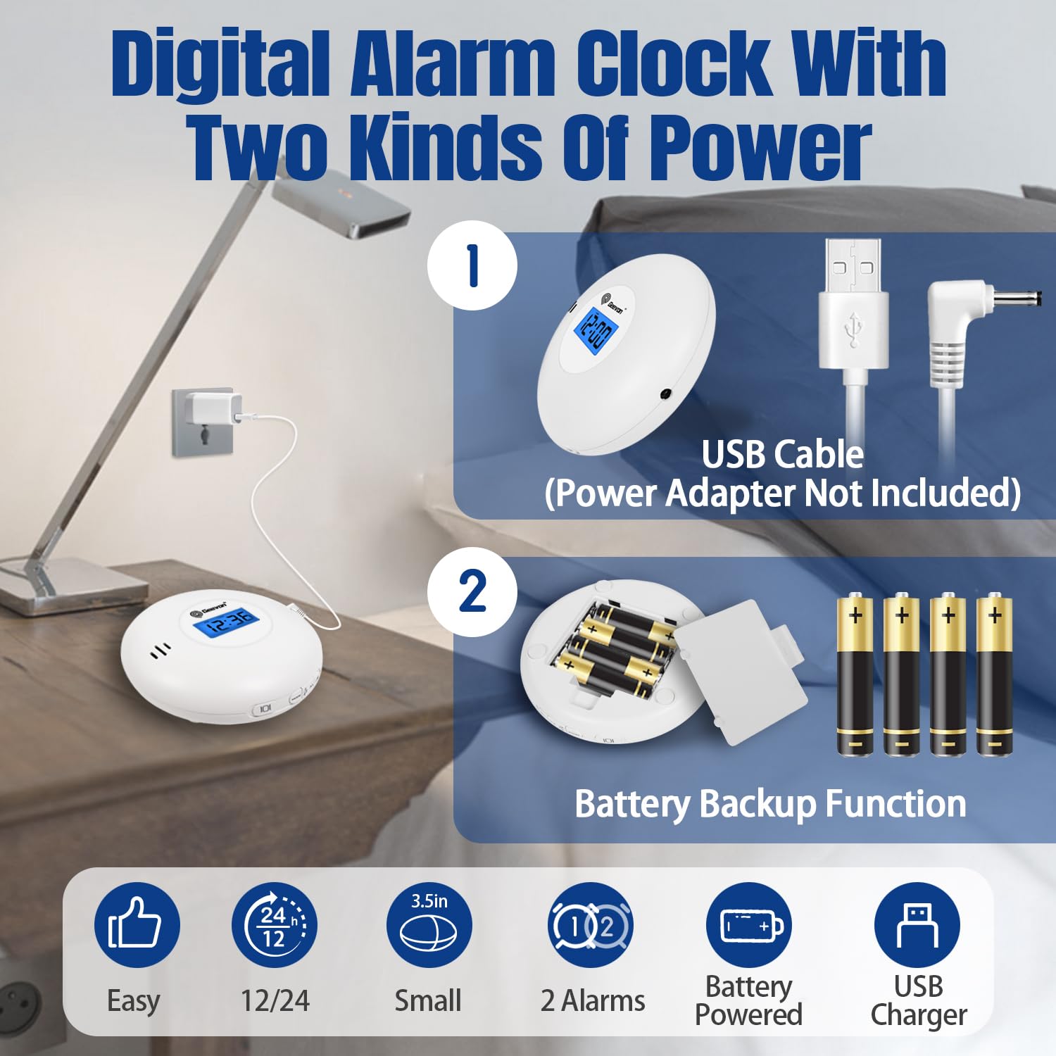 Snapklik.com : Geevon Vibrating Alarm Clock For Heavy Sleepers, Extra ...