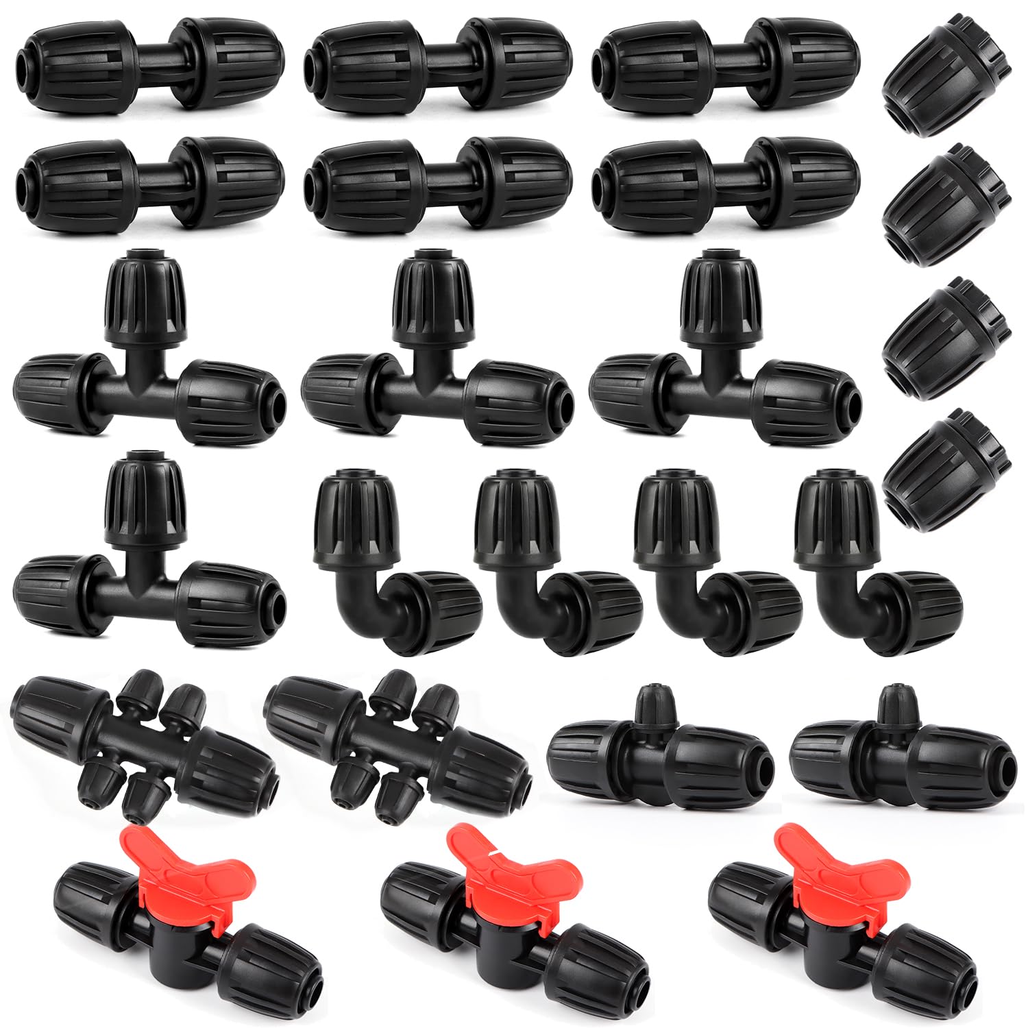 Amazon.com : Copadri 25 Pieces 1/2 Inch Drip Irrigation Fittings Kit, 1 ...