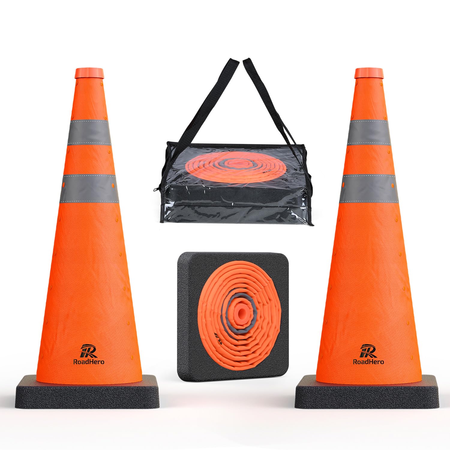 Snapklik.com : RoadHero 28 Inch Collapsible Traffic Safety Cones