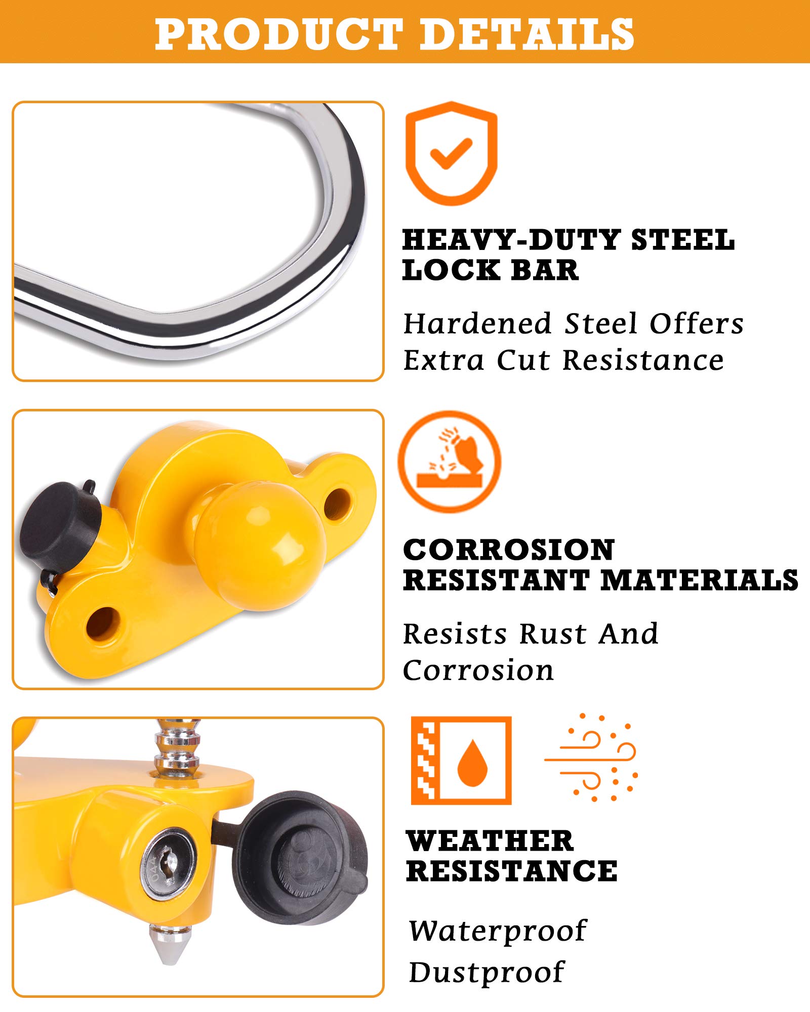 Snapklik.com : Trailer Hitch Lock Keyed Alike, Trailer Lock 2 Set, 4 ...