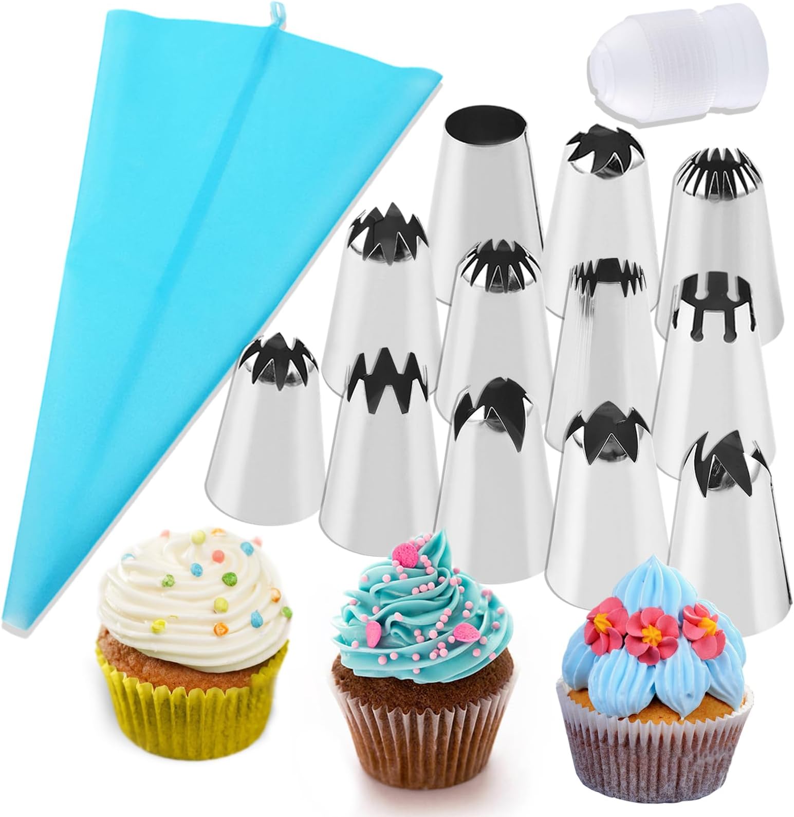 Amazon.com: Ateco Jumbo Tip Set , Silver: Icing Tips: Home & Kitchen