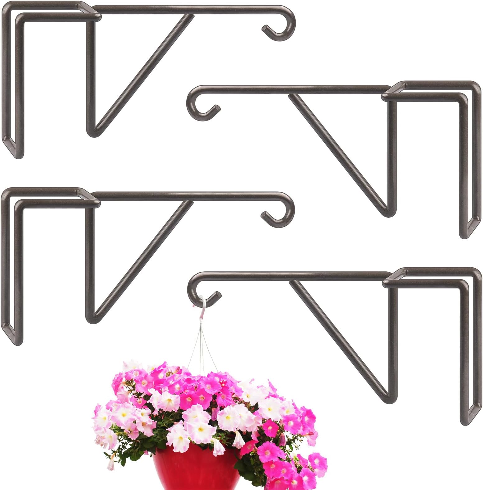 Amazon.com: Gicare 6 Pack Vinyl Fence Hooks, Heavy Duty Durable Brown ...