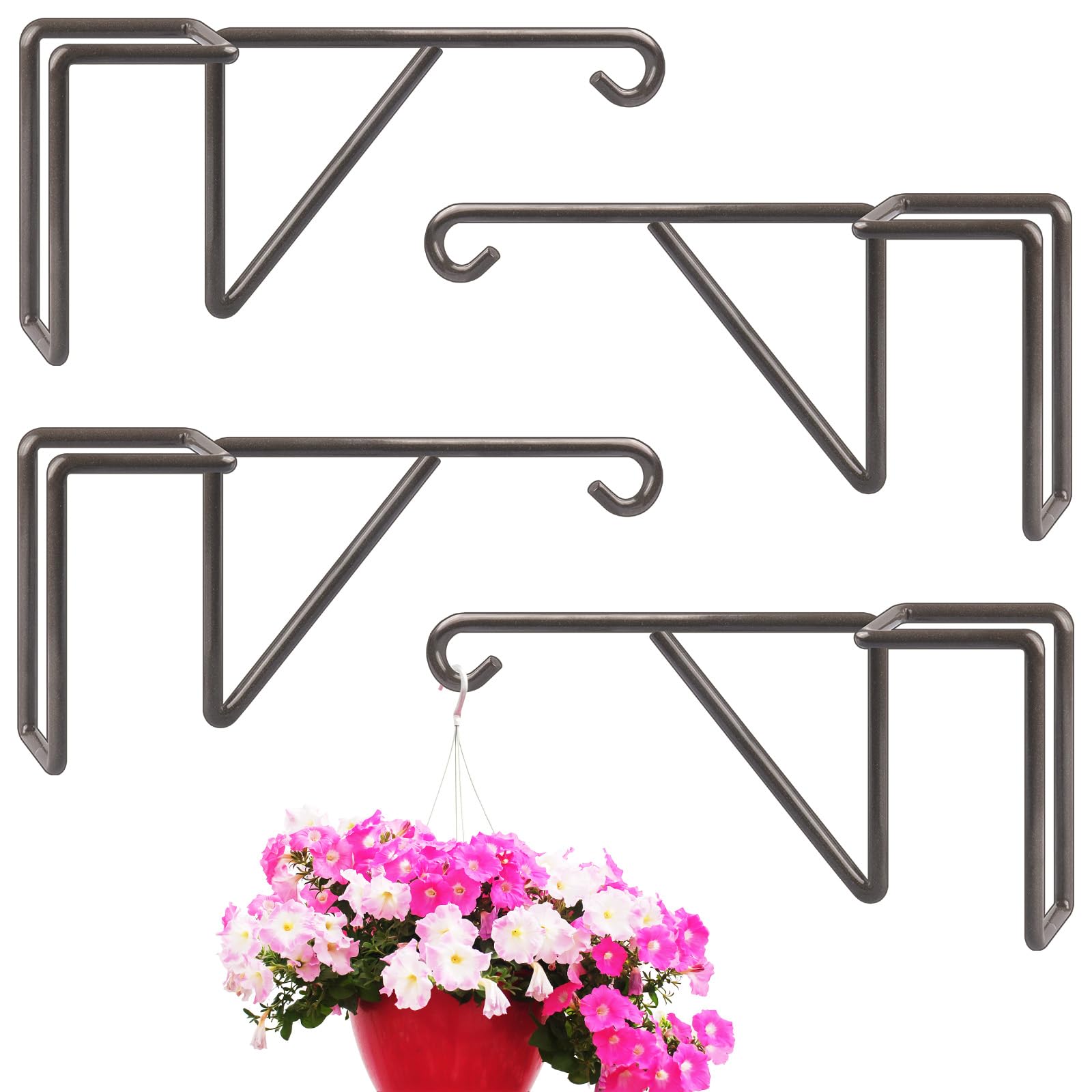 Amazon.com: Gicare 4 Pack Vinyl Fence Hooks, Heavy Duty Durable Brown ...