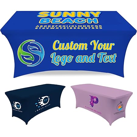 Amazon.com: Custom Table Cloth Cover 6ft with Business Logo or Your ...