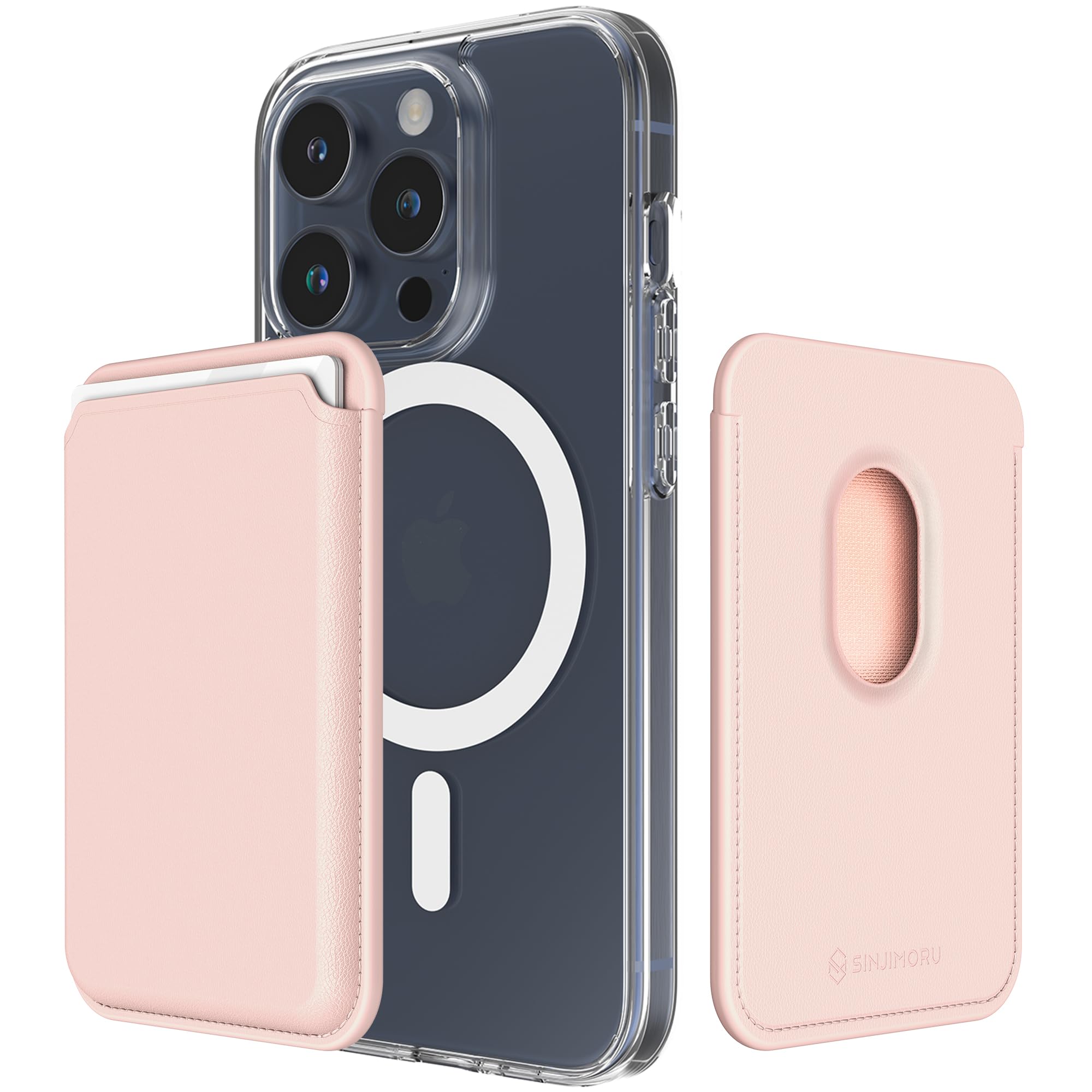 Amazon.com: Sinjimoru Magnetic Card Wallet, Premium Vegan Leather Phone ...