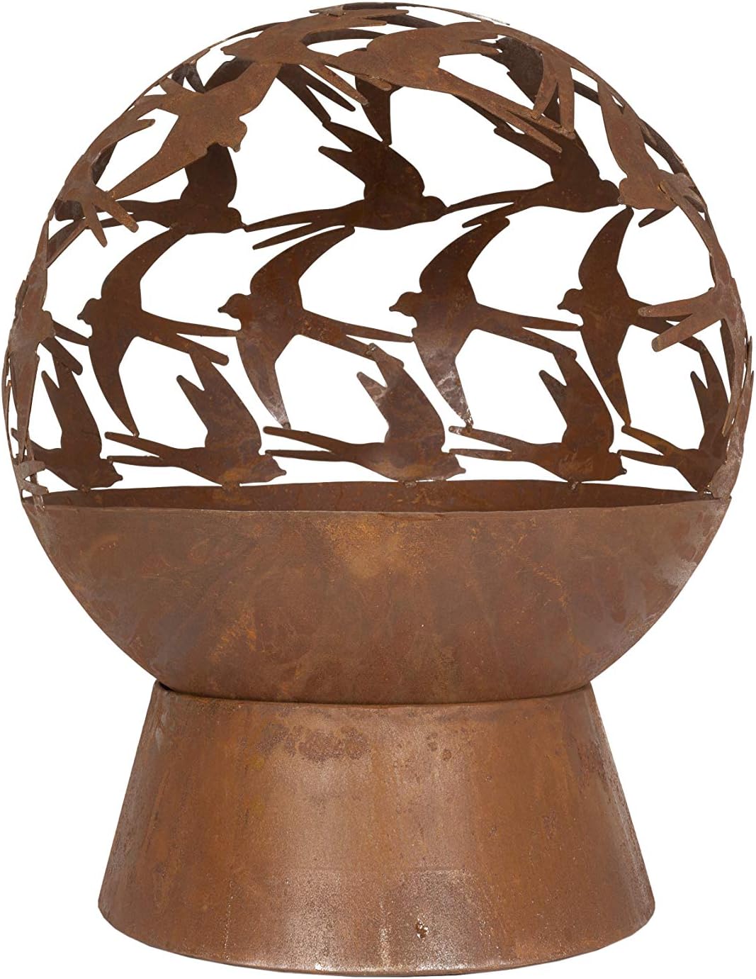 La Hacienda Firpit Swallows Oxidised Fire Globe, Natural Rusted ...